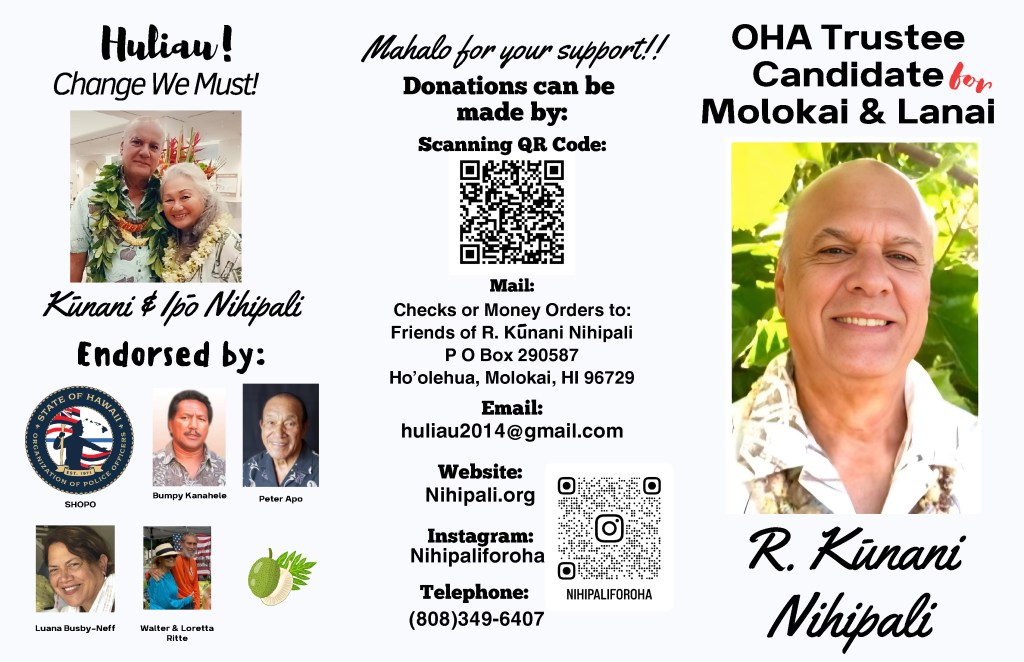 Nihipali for OHA – A campaign site for R. Kunani Nihipali's campaign ...